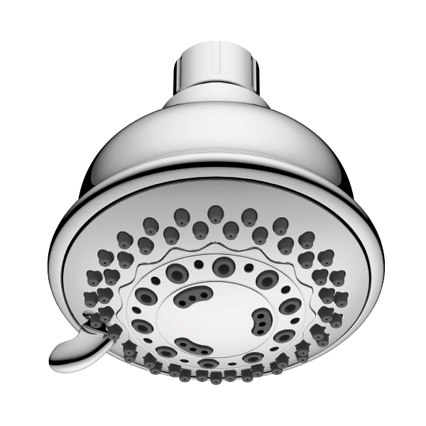 High-Efficiency Fixed Chrome Showerhead – 1.5GPM – 6 Spray Settings ...